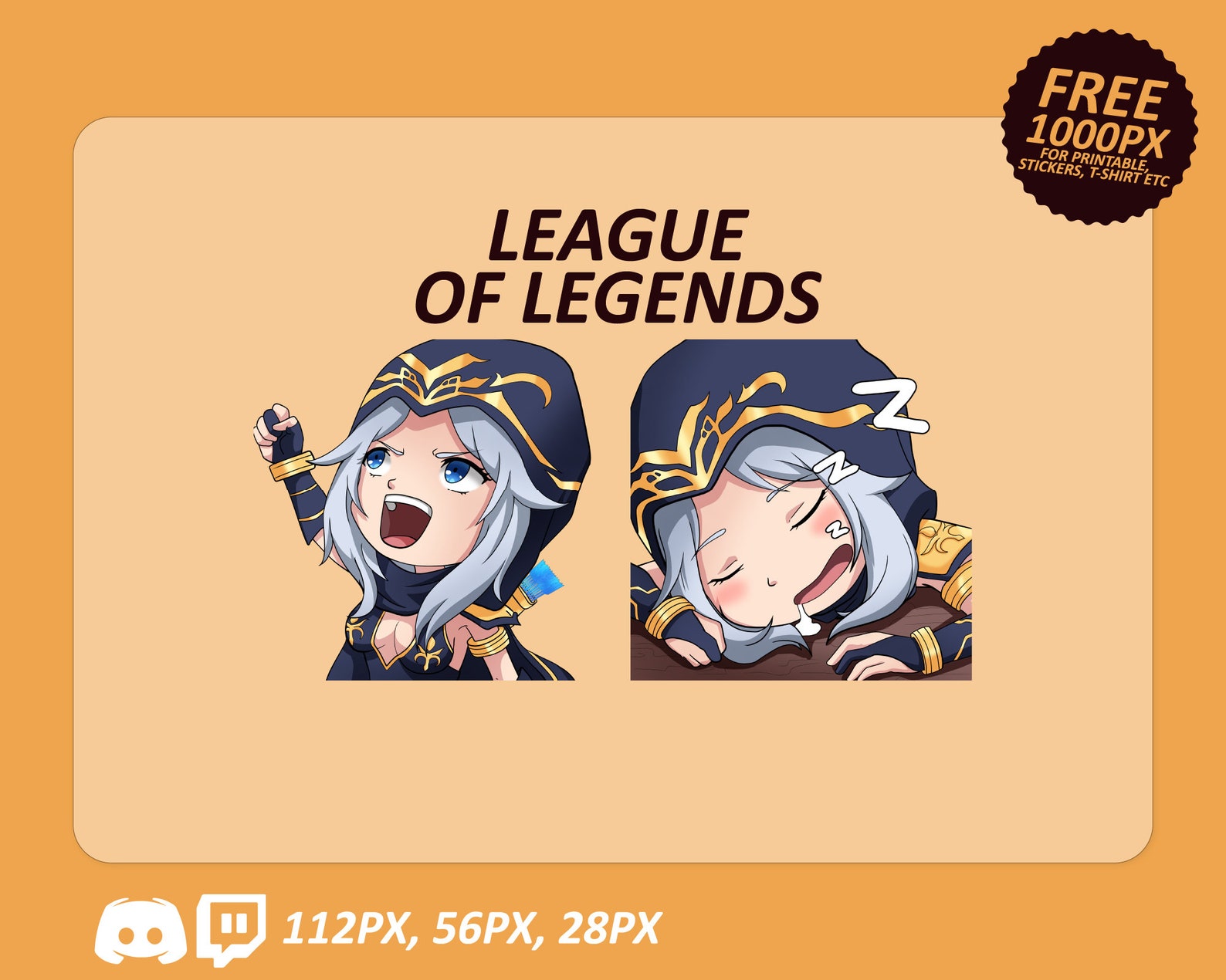 Ashe LOL Emotes, Ashe Emotes, League of Legends Emotes, Twitch Emotes ...