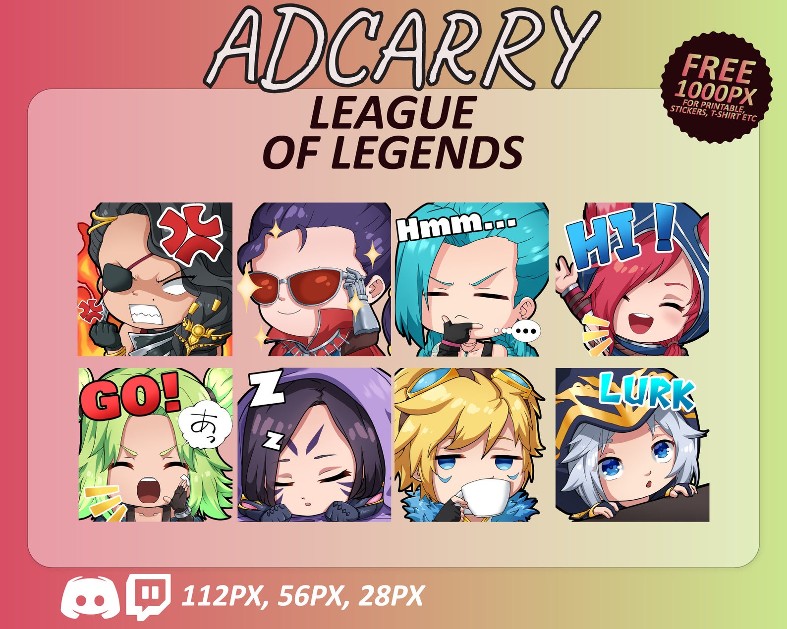 Adcarry LOL Emotes, Adcarry Emotes, League of Legends Emotes, Twitch ...
