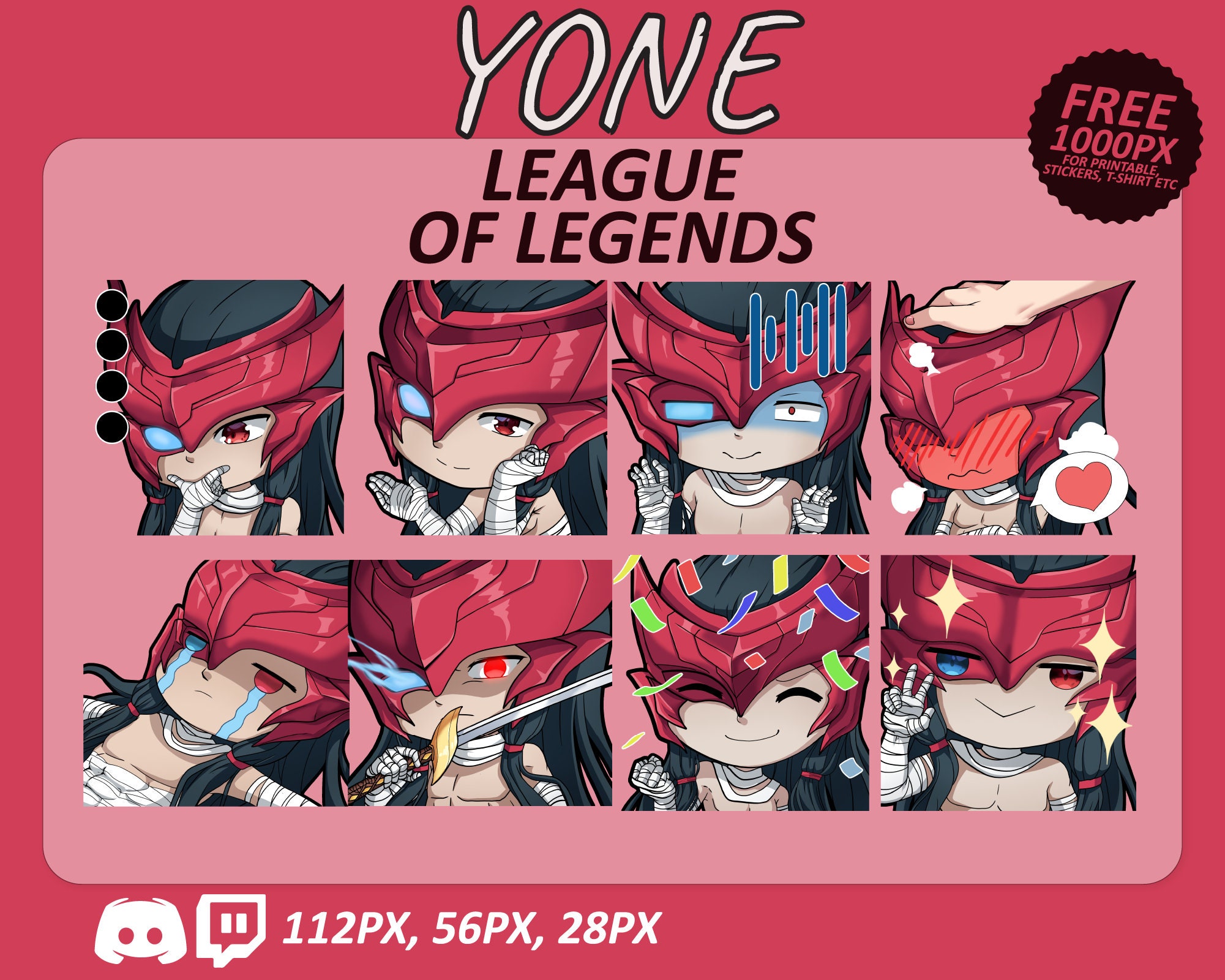 Yone LOL Emotes, Yone Emotes, League of Legends Emotes, Twitch Emotes ...