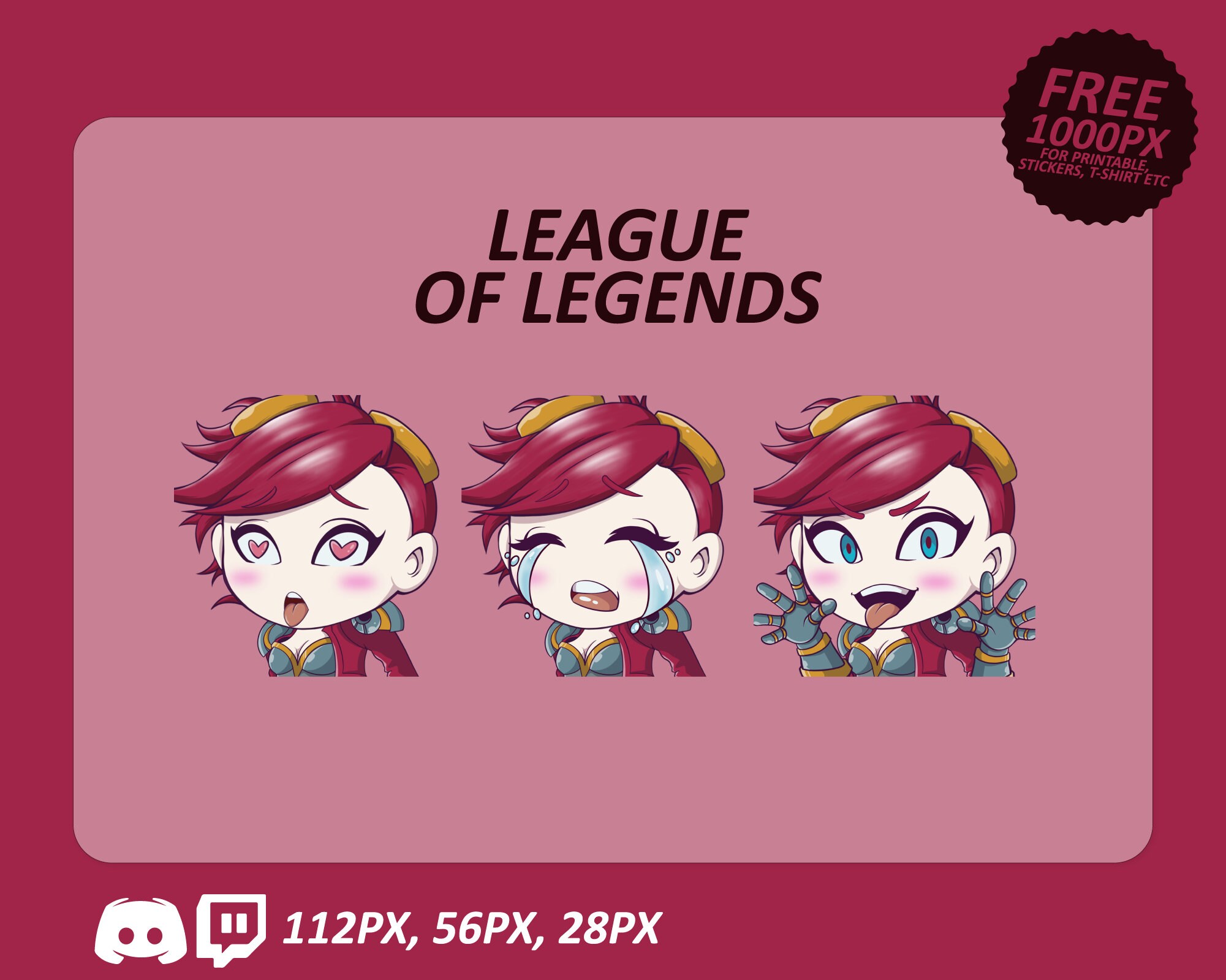 Vi LOL Emotes, Vi Emotes, League of Legends Emotes, Twitch Emotes ...