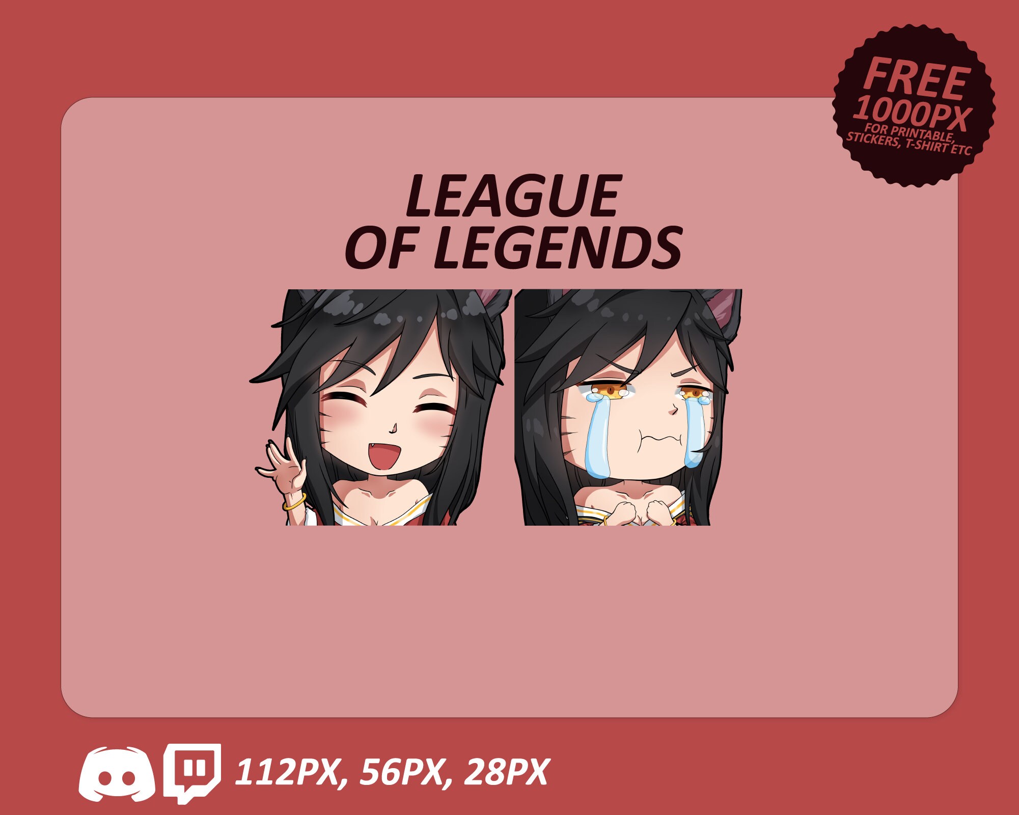 Ahri LOL Emotes, Ahri Emotes, League of Legends Emotes, Twitch Emotes ...