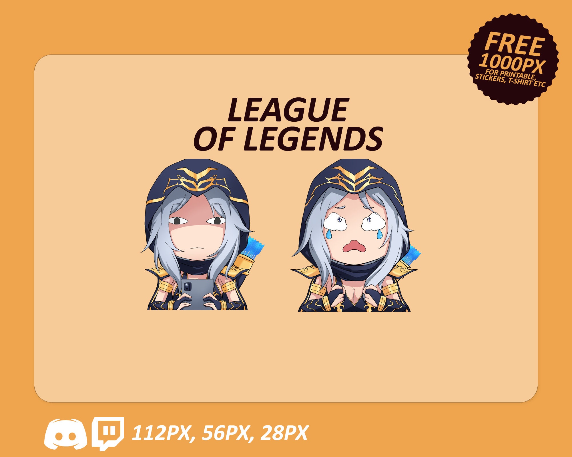 Ashe LOL Emotes, Ashe Emotes, League of Legends Emotes, Twitch Emotes ...