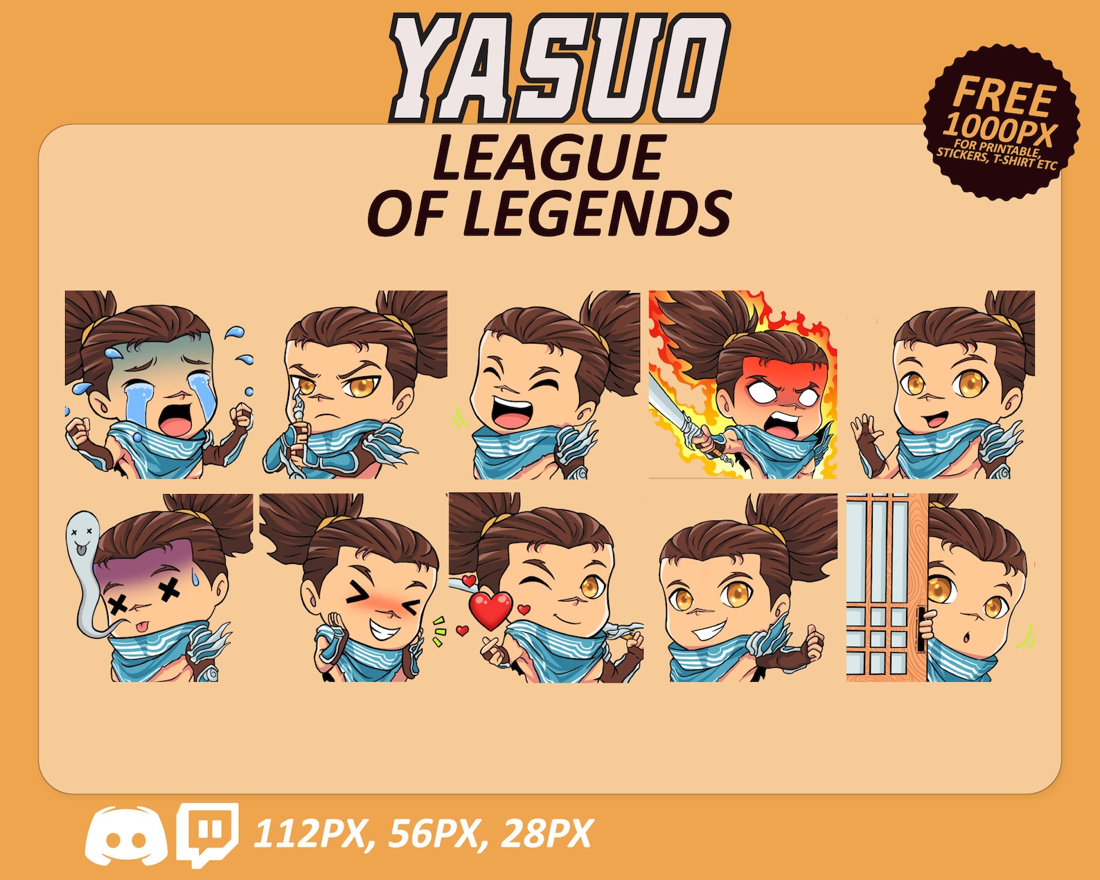 Yasuo LOL Emotes, Yasuo Emotes, League of Legends Emotes, Twitch Emotes ...