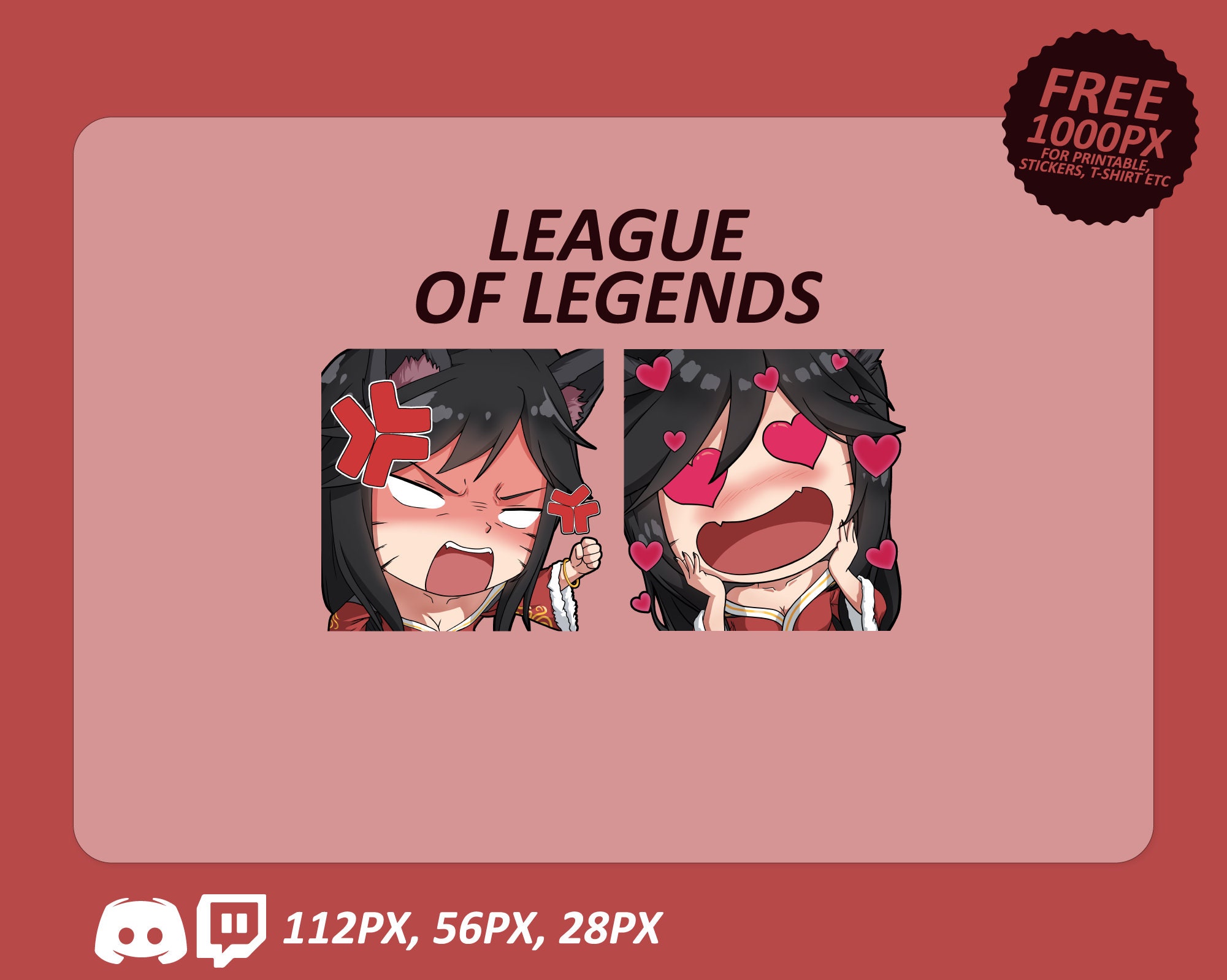 Ahri LOL Emotes, Ahri Emotes, League of Legends Emotes, Twitch Emotes ...