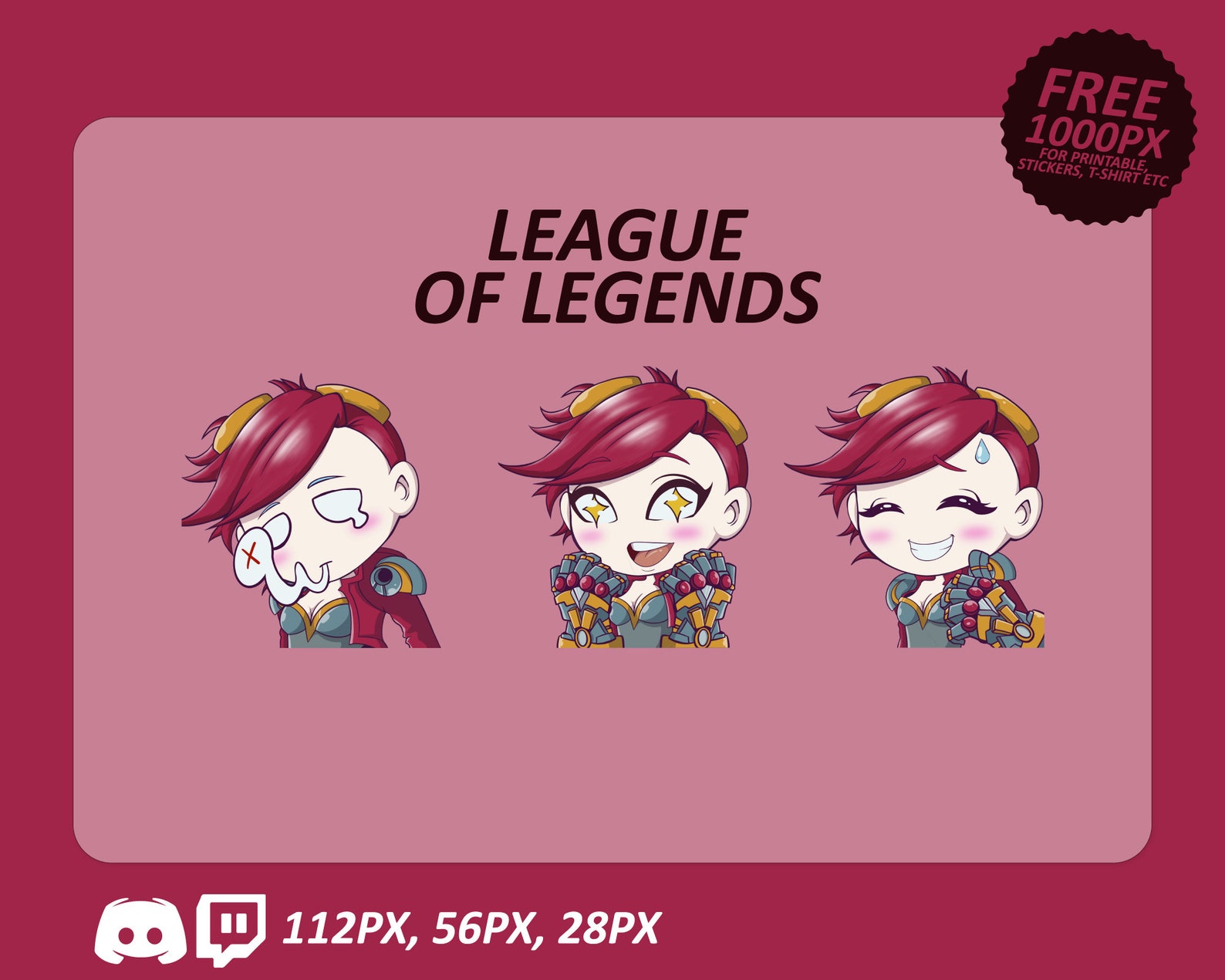 Vi LOL Emotes, Vi Emotes, League of Legends Emotes, Twitch Emotes ...
