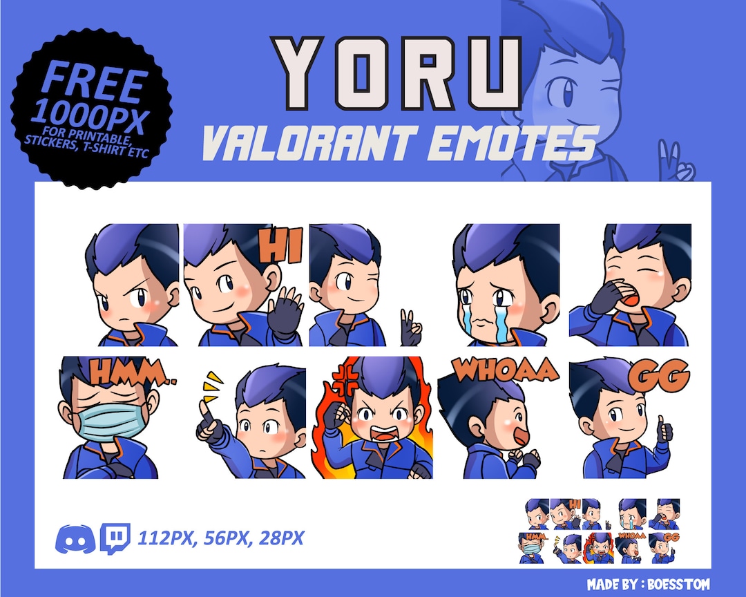 Yoru Valorant Emotes, Yoru Emotes, Valorant Emotes, Twitch Emotes ...