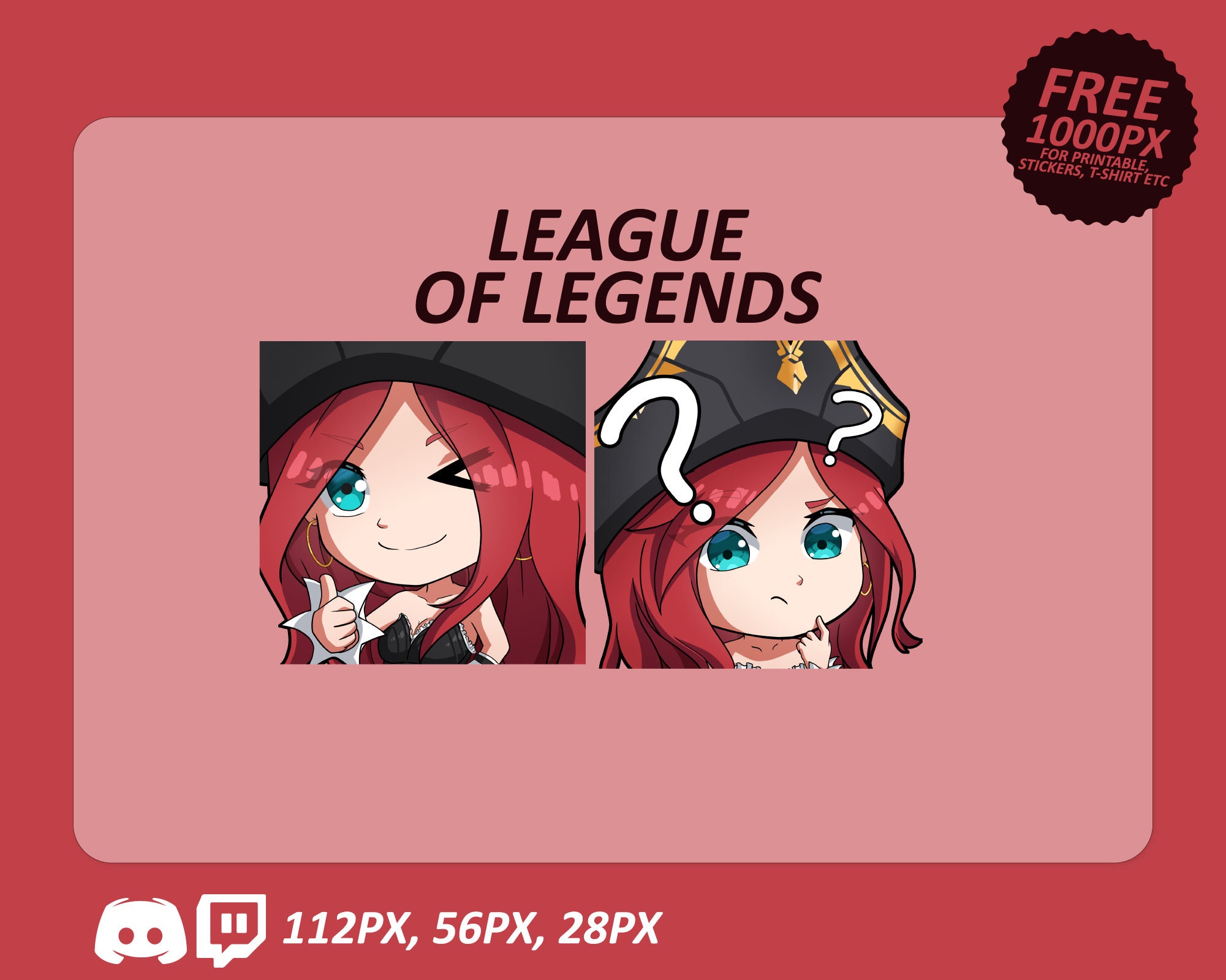 Miss Fortune LOL Emotes, Miss Fortune Emotes, League of Legends Emotes ...