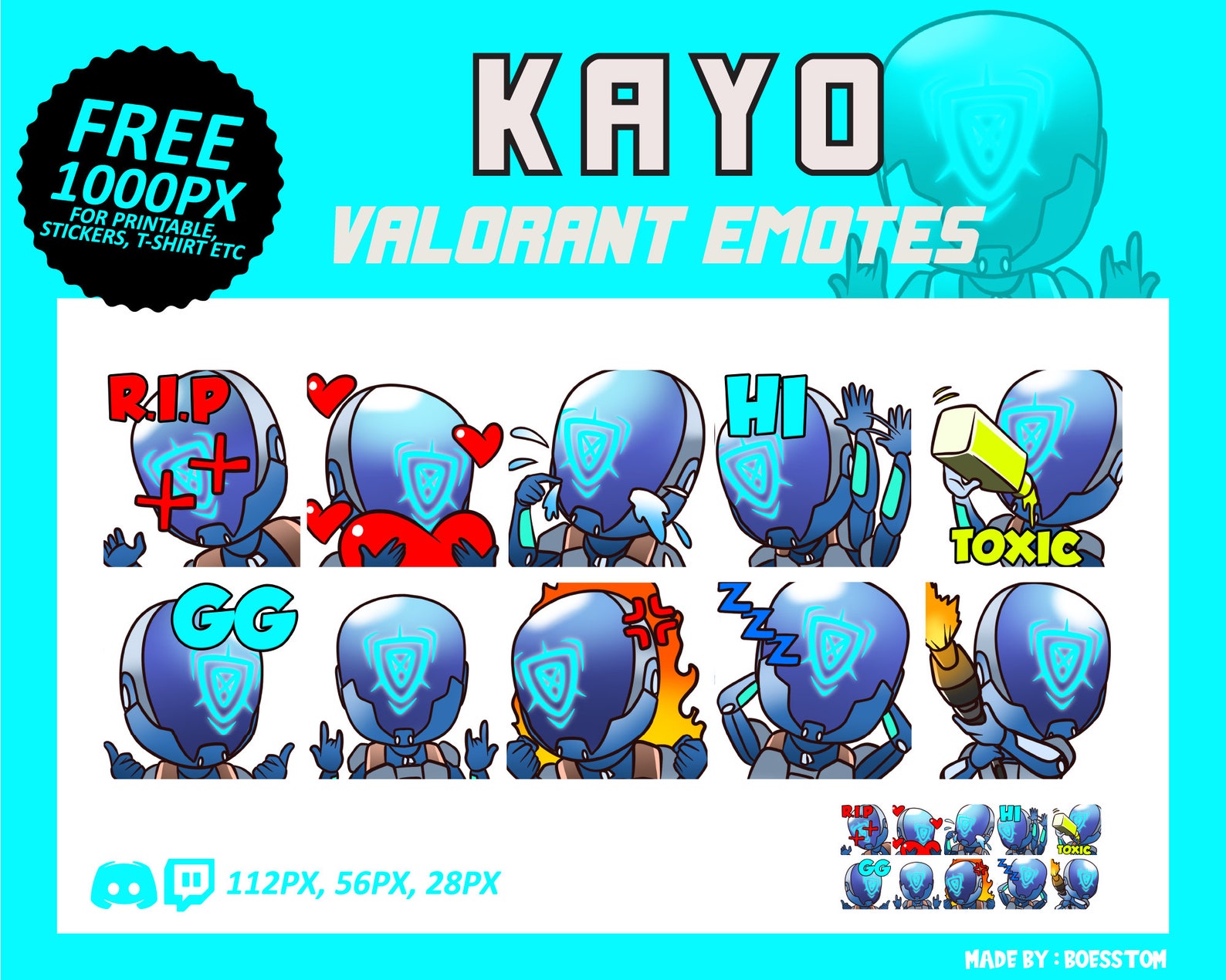Kayo Valorant Emotes, Kayo Emotes, Valorant Emotes, Twitch Emotes ...