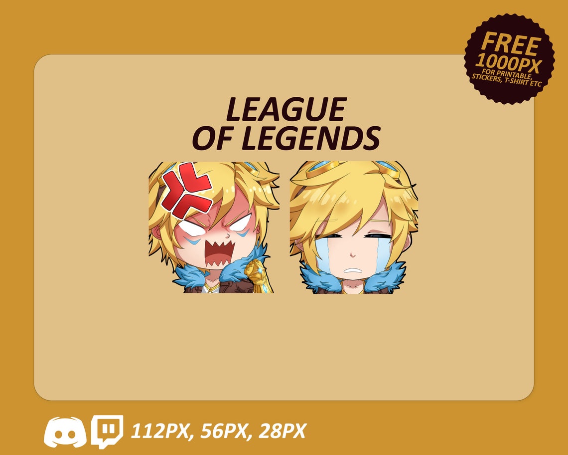 Ezreal LOL Emotes, Ezreal Emotes, League of Legends Emotes, Twitch ...
