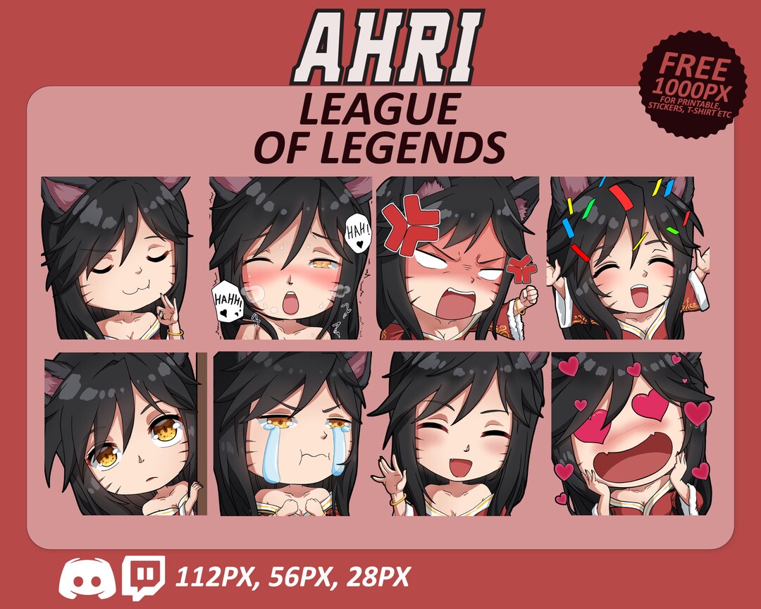 Ahri LOL Emotes, Ahri Emotes, League of Legends Emotes, Twitch Emotes ...
