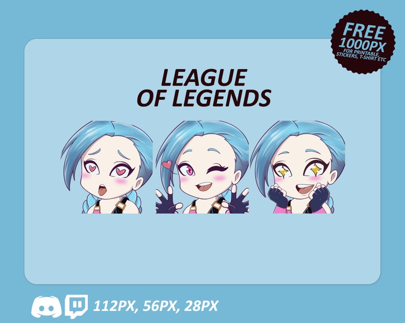 Jinx LOL Emotes Jinx Emotes League of Legends Emotes Twitch - Etsy