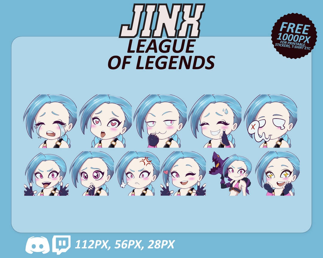 Jinx LOL Emotes Jinx Emotes League of Legends Emotes Twitch - Etsy