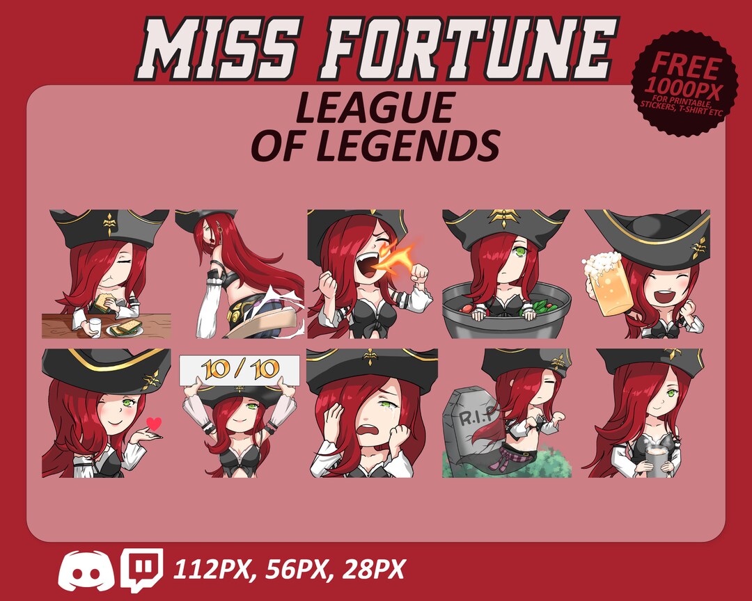 Miss Fortune LOL Emotes Miss Fortune Emotes League of - Etsy