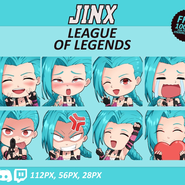 League of Legends Jinx Emote - Etsy
