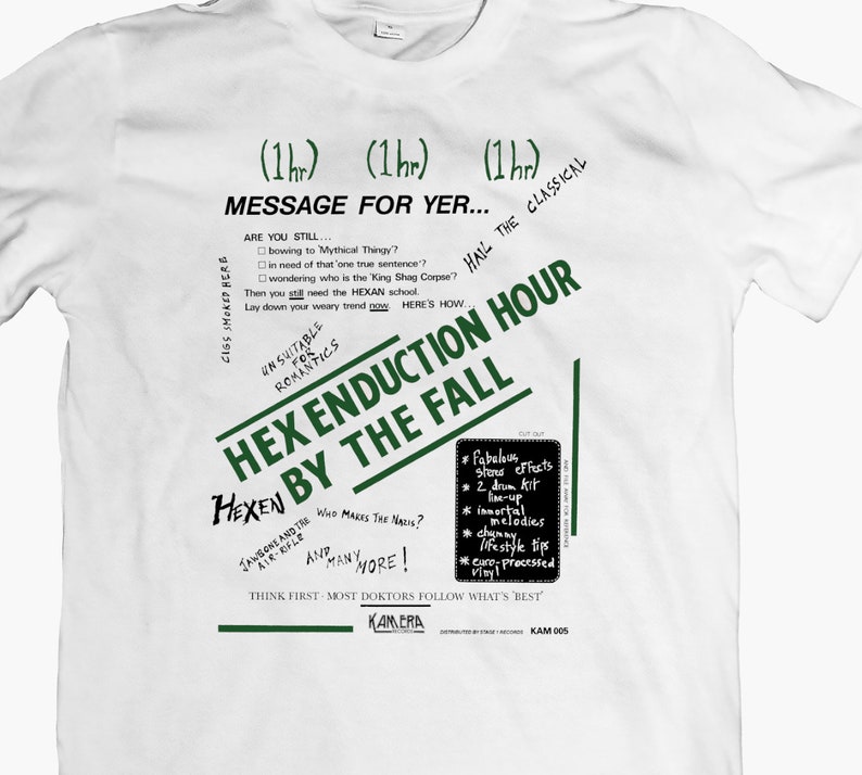 THE FALL Hex Enduction Hour T-shirt, Bend Sinister Code Selfish Kurious ...