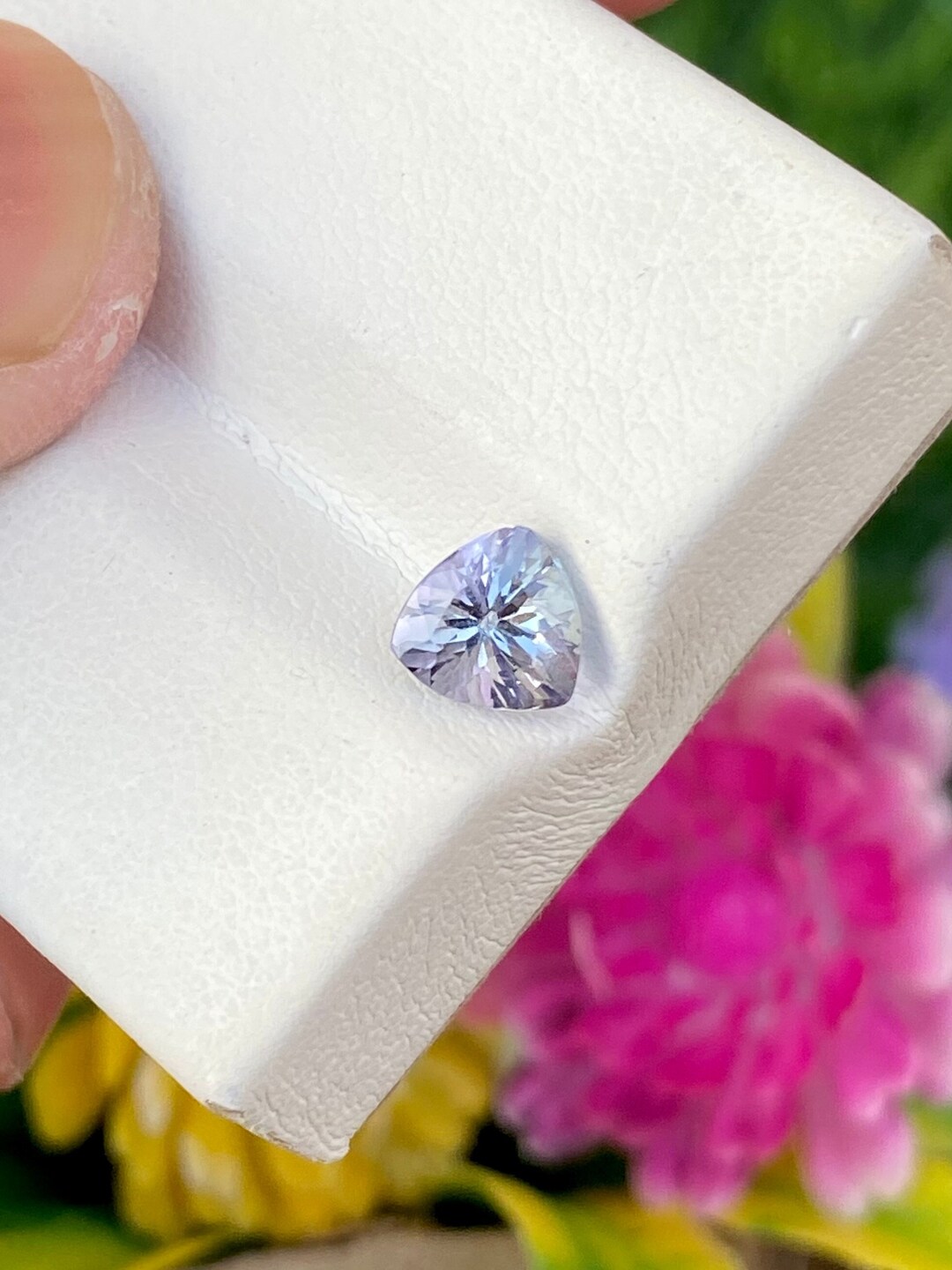 Natural Tanzanite Trillion Cut , Near Colourless Tanzanite , 0.87 Cts ...