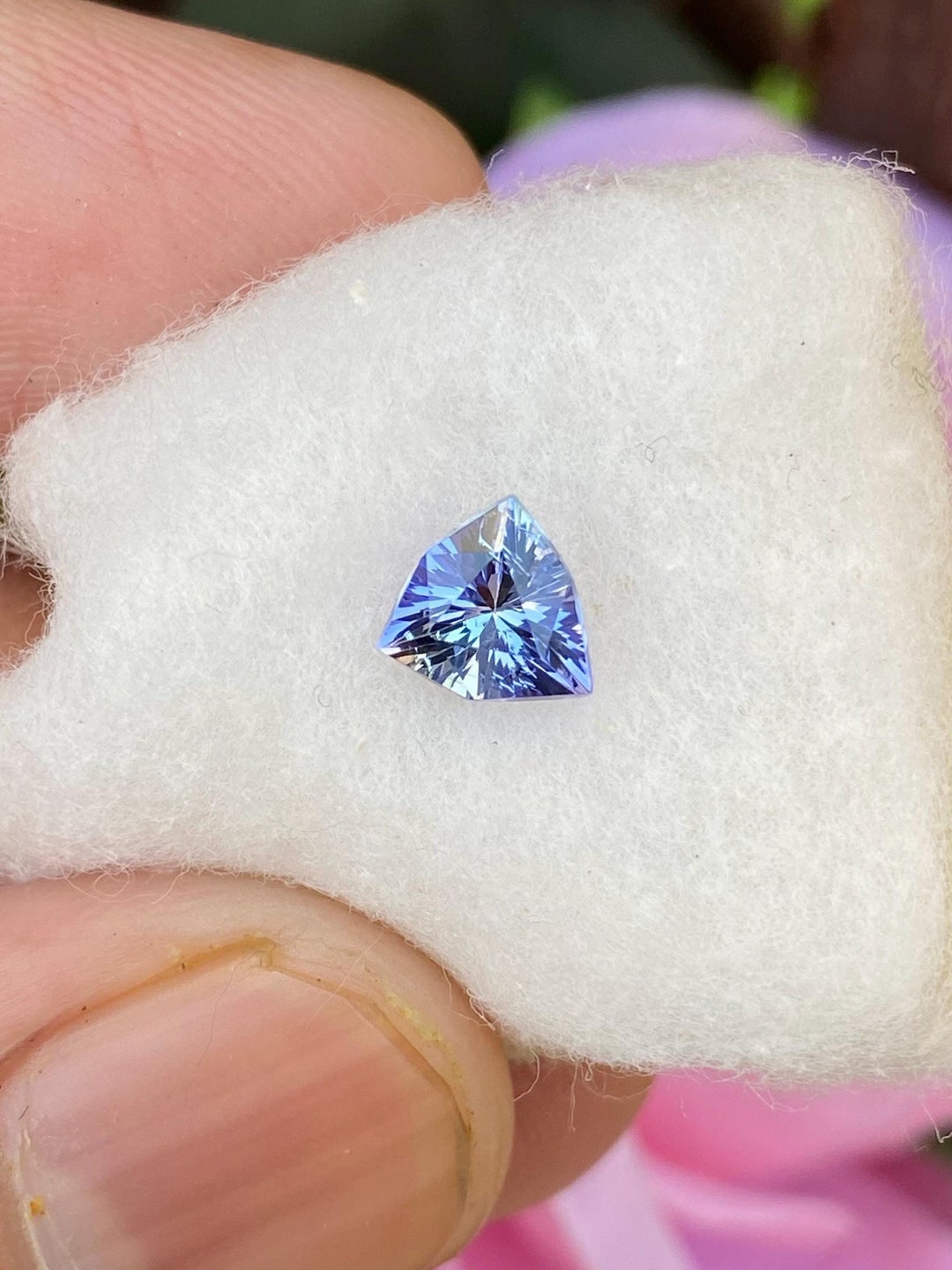 Natural Tanzanite , Special Trillion Cut , 0.70 Cts Weight , 6.00 × 5. ...