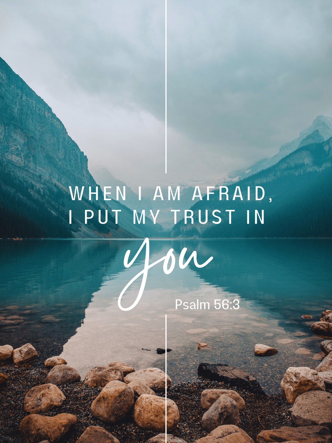5x7 Digital Print - JW 2024 Year Text - When I Am Afraid, I Put My ...