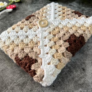 Crochet Granny Square Book Cover Set: Handmade 100% Cotton Sleeve ...