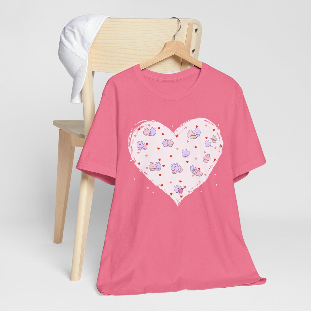 Asamimichan and Babumimi Tshirt Cute Heart Tshirt Valentines Day Kawaii ...
