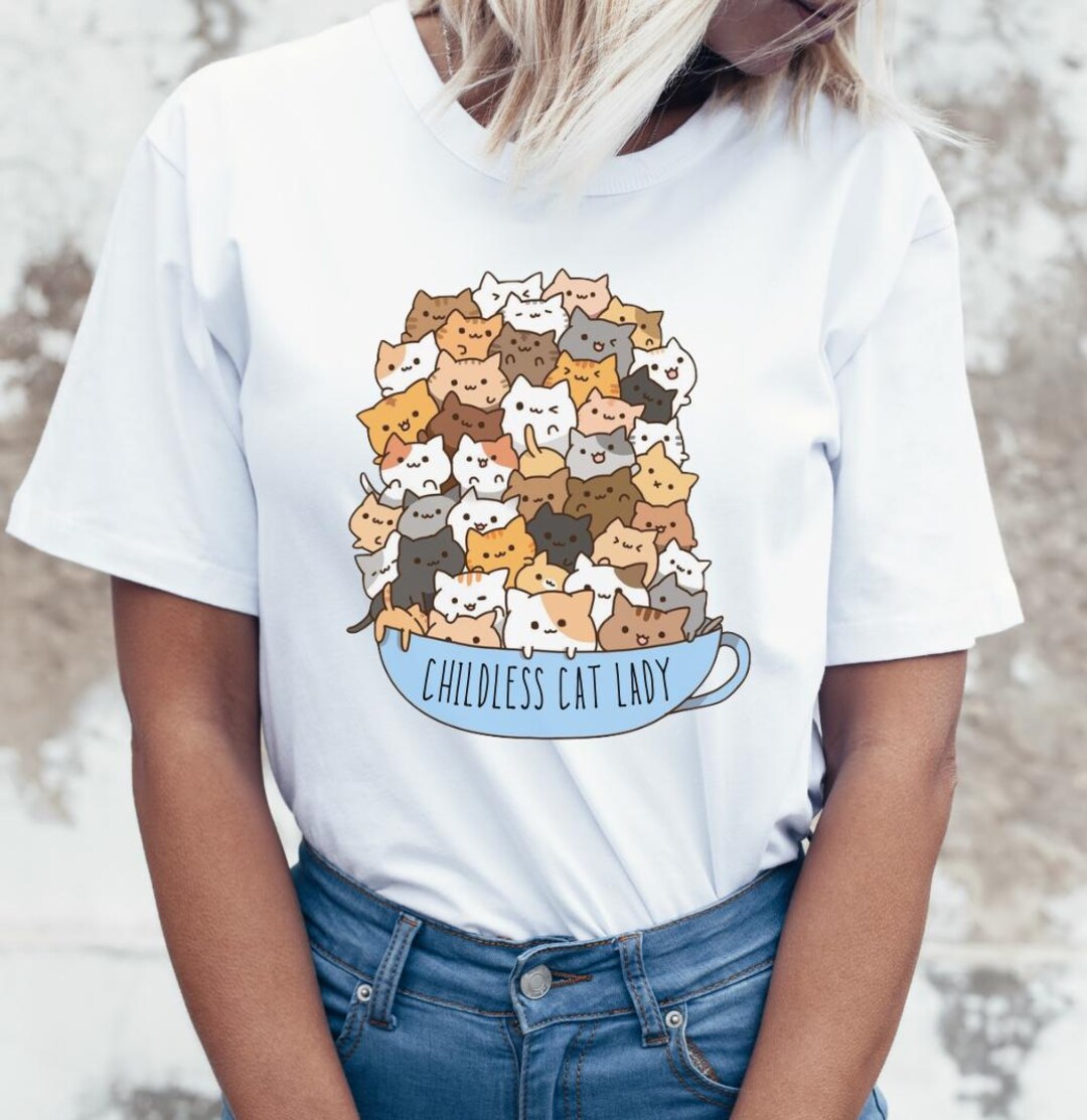 Childless Cat Lady Tshirt 2024 Election Funny Cat Shirt Harris Voting ...