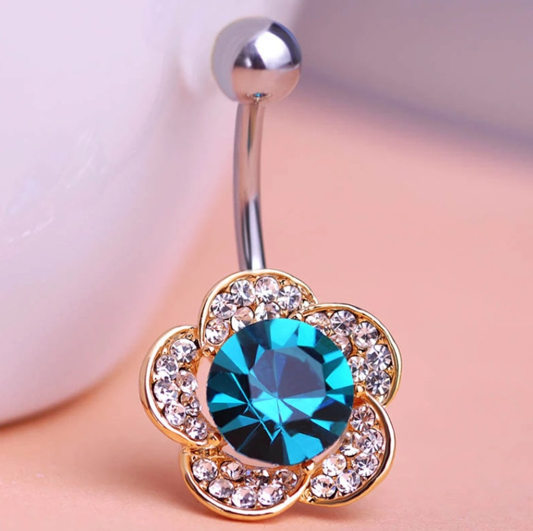 Flower Swirl Navel Belly Button Ring Surgical Stainless-steel - Etsy