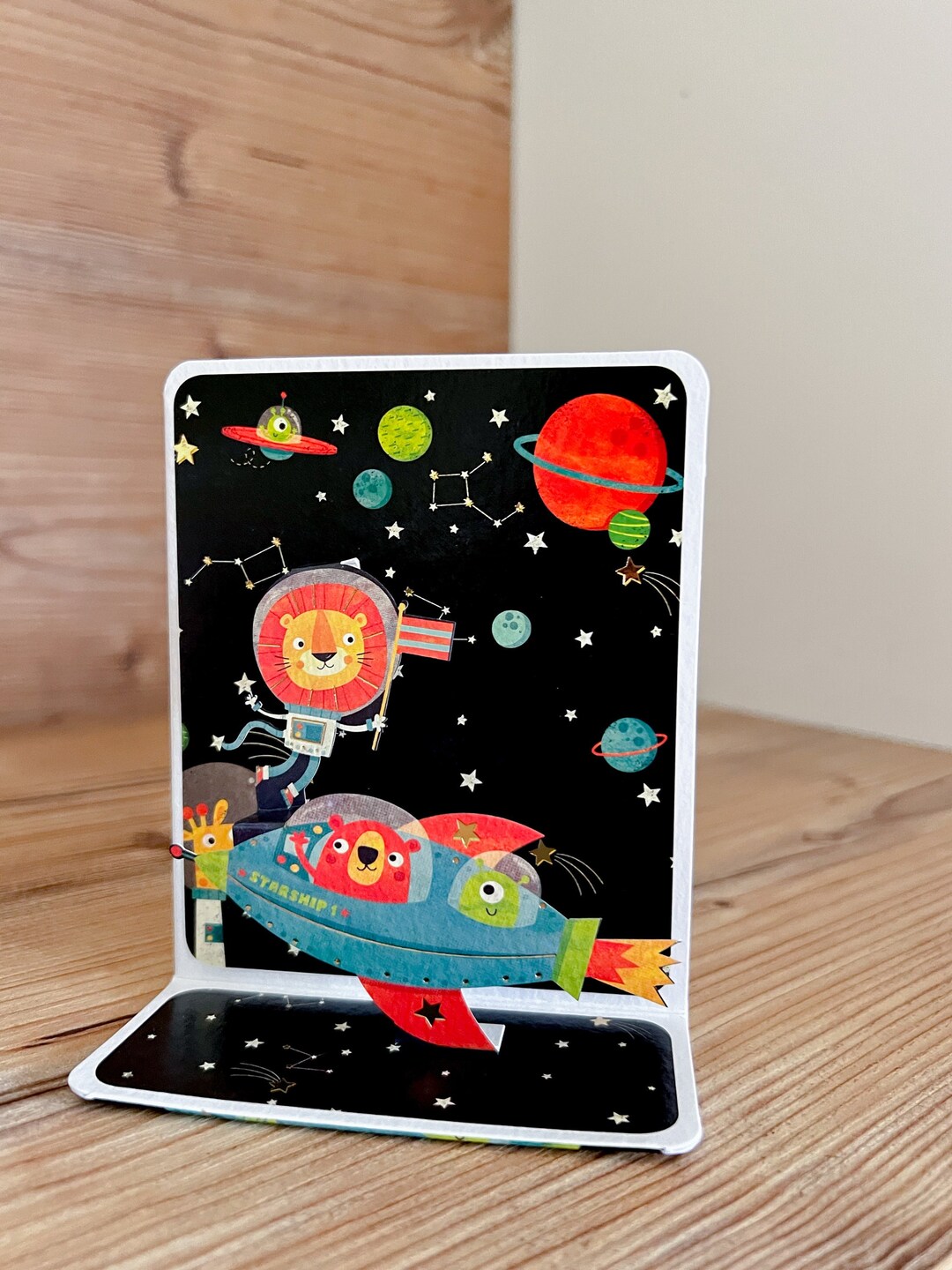 3D Pop-up Map Space Greeting Card for Children's Birthday Incl ...