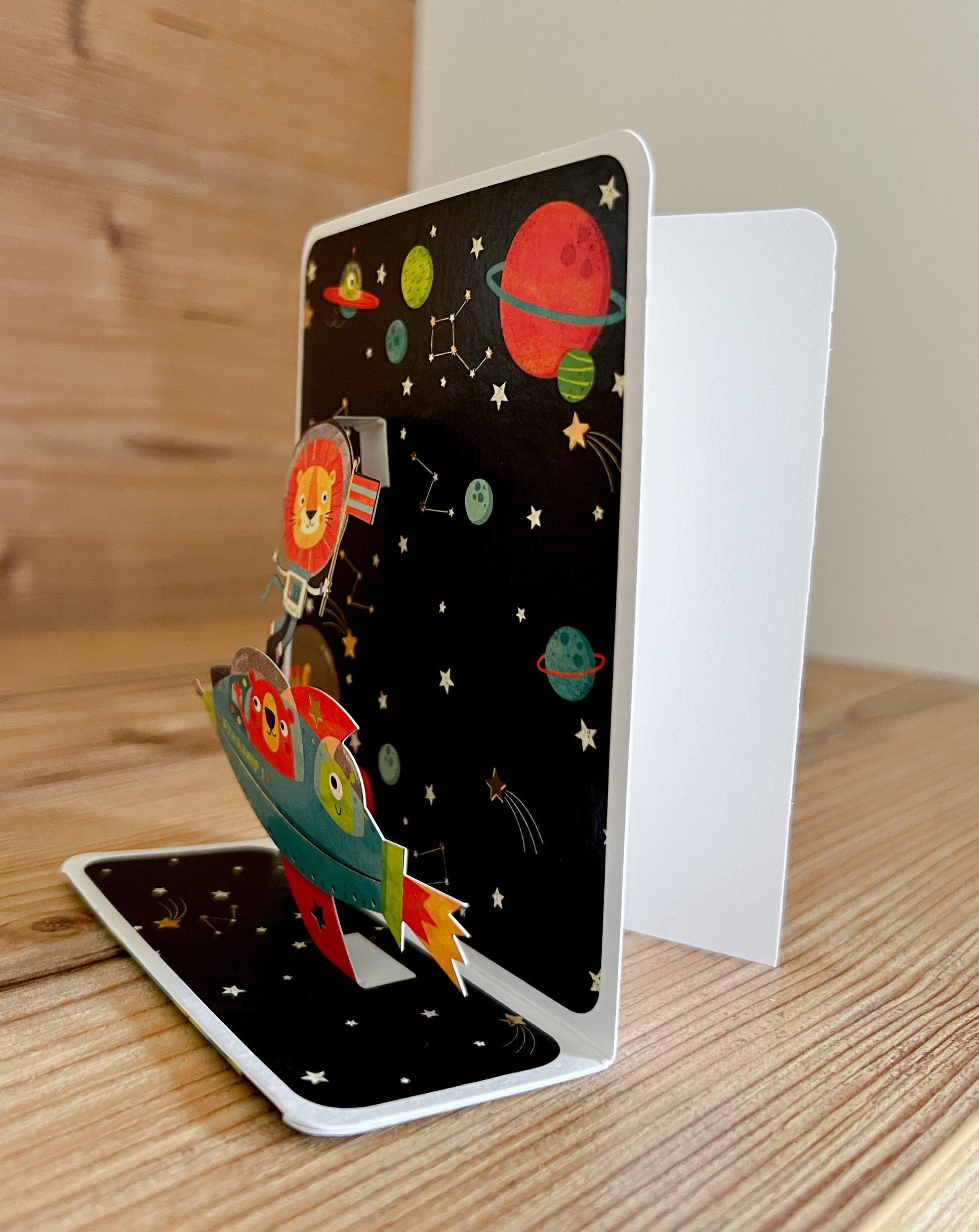 3D Pop-up Map Space Greeting Card for Children's Birthday Incl ...