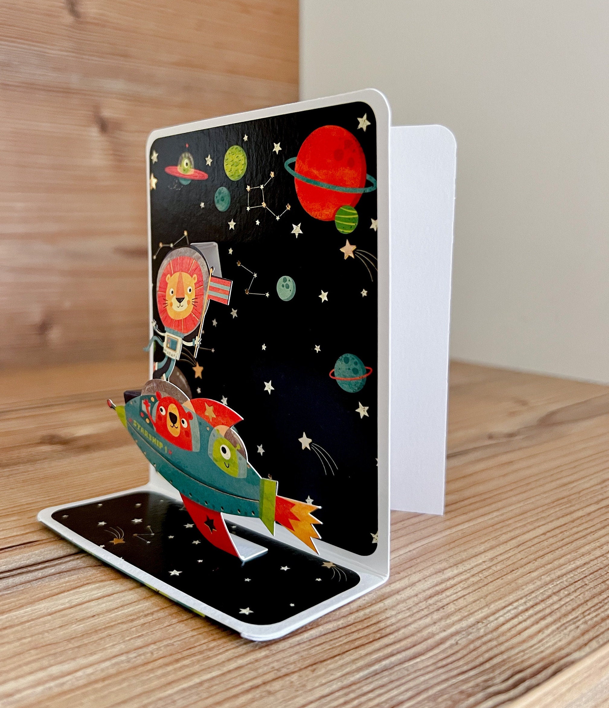 3D Pop-up Map Space Greeting Card for Children's Birthday Incl ...