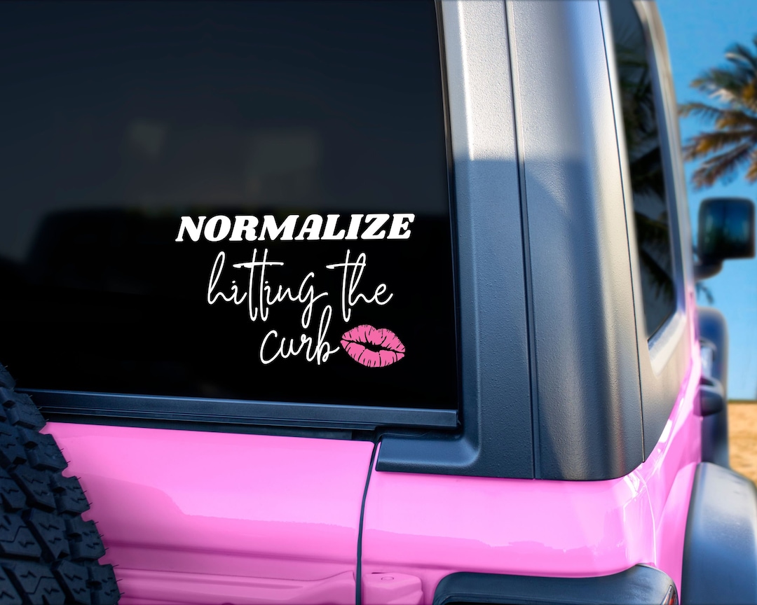 Normalize Hitting the Curb Car Decal | Funny Car Decals | Silly Bumper Stickers | Funny Gifts ...