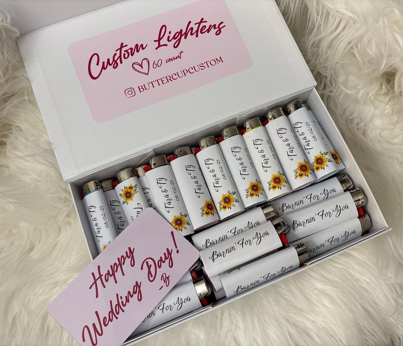 Custom BIC Lighters | Wedding Party Favors, Event Goodies, Adult Favors ...