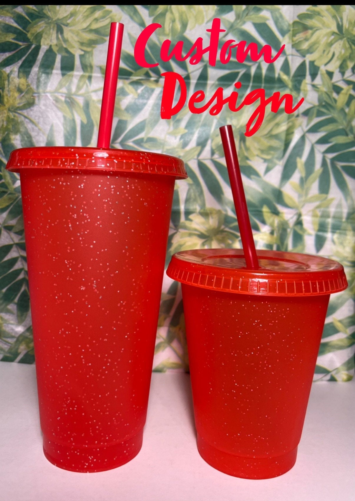Custom Cold Cups With Lid & Straw, Personalized Tumbler, Customized ...