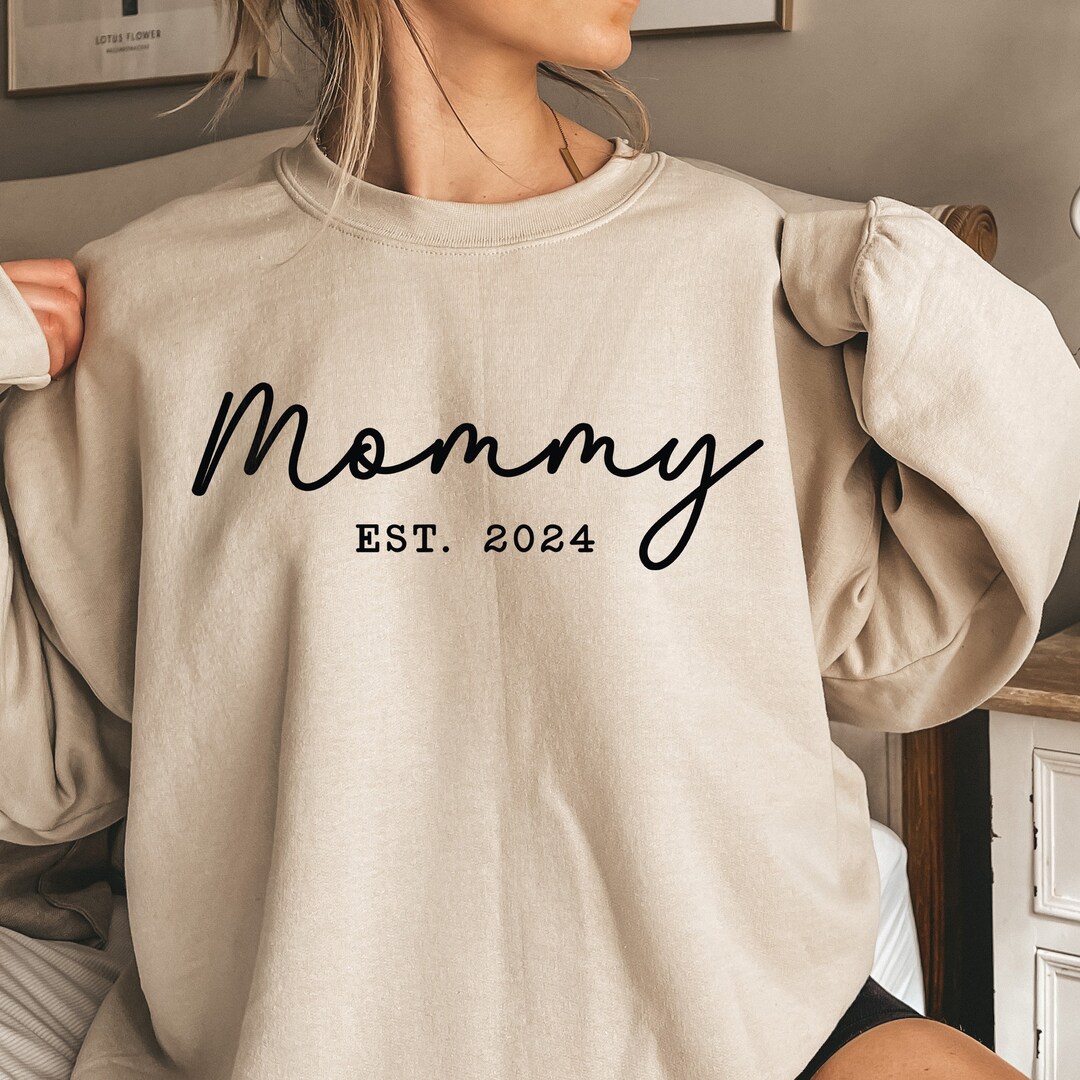 Mommy Est 2024, Pregnancy Announcement Sweatshirt, Funny Pregancy ...