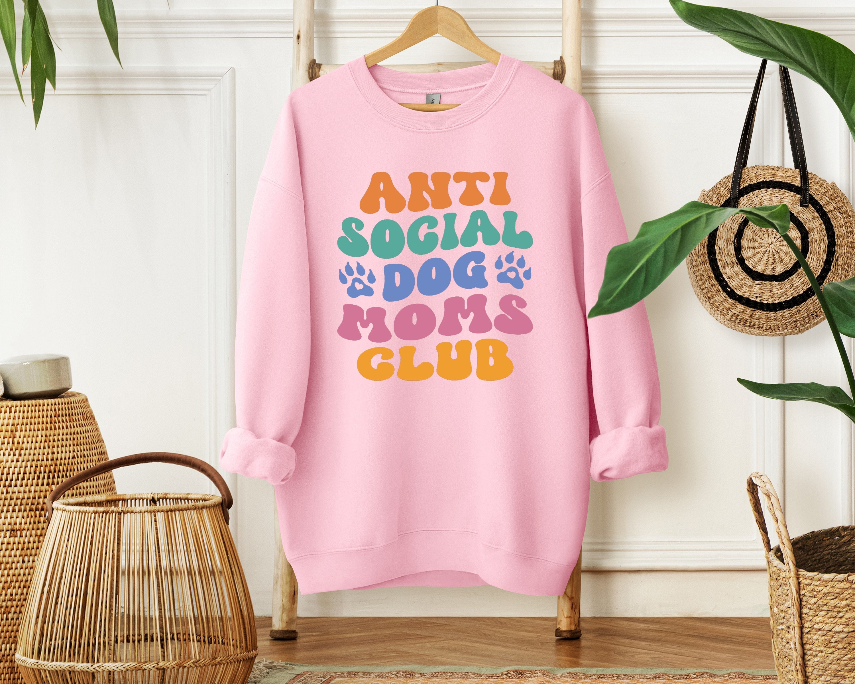 Anti Social Dog Moms Club Shirt, Dog Lover Sweatshirt, Dog Mom Hoodie ...