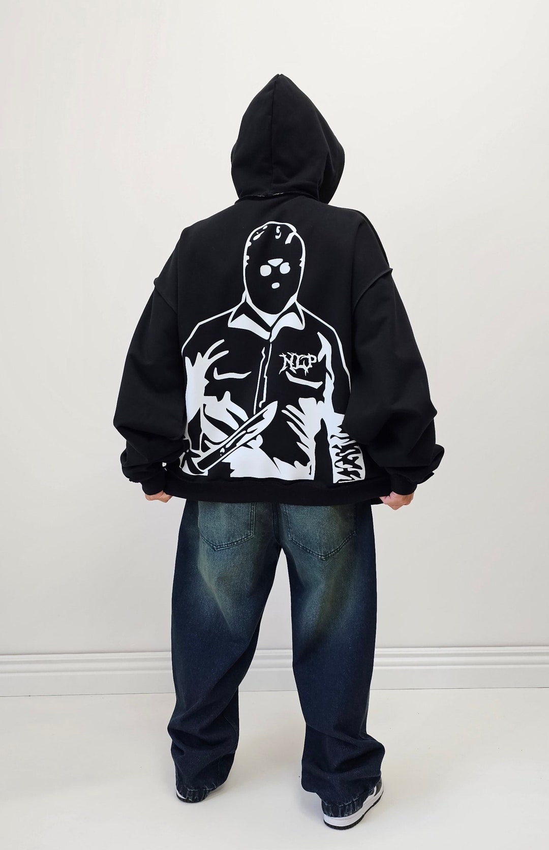 Jason Hoodie Deep Black Boxy Heavy Hoodie Goth Death Horror Opium - Etsy UK