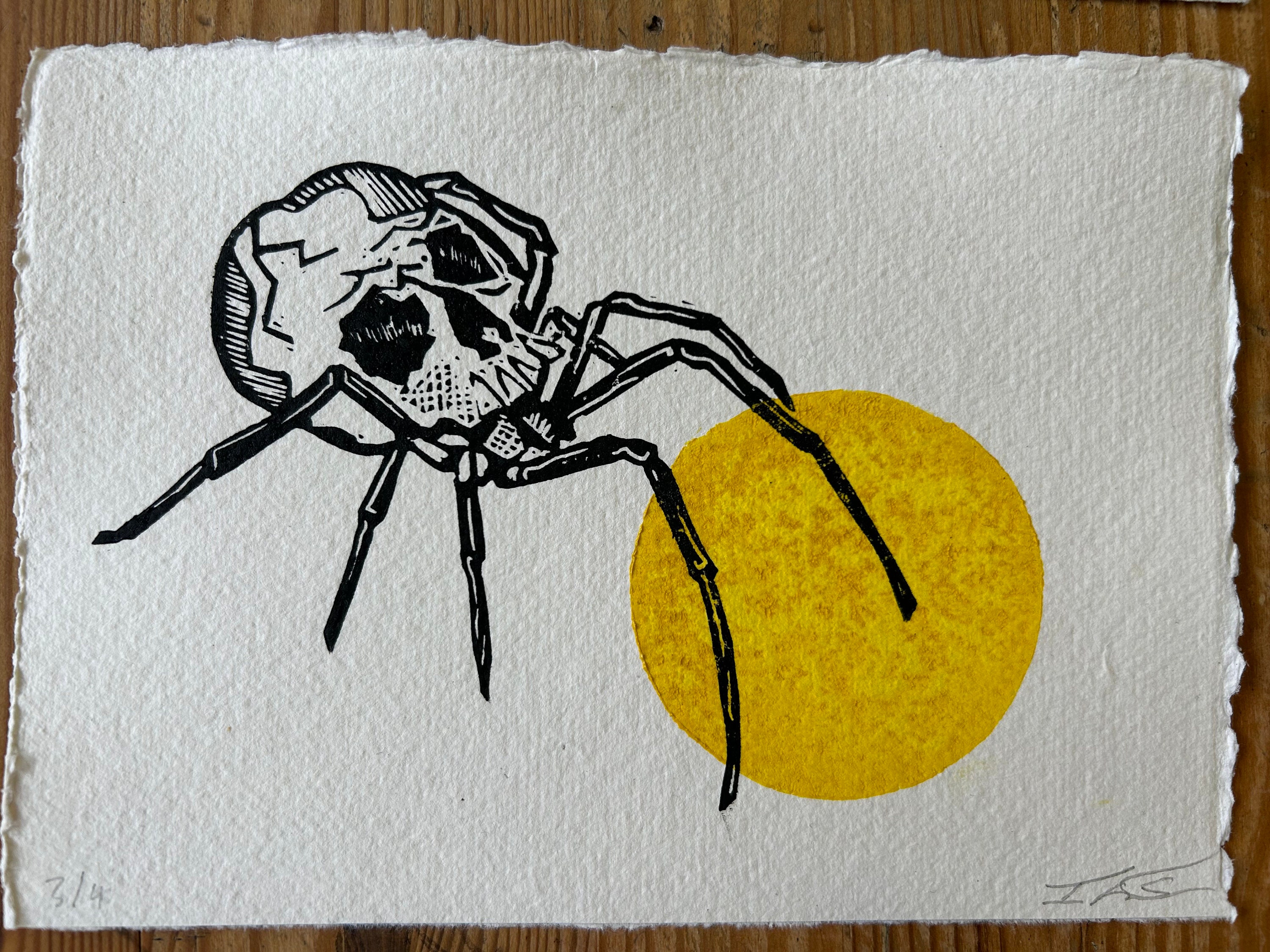 Spider Skull Lino Cut - Etsy