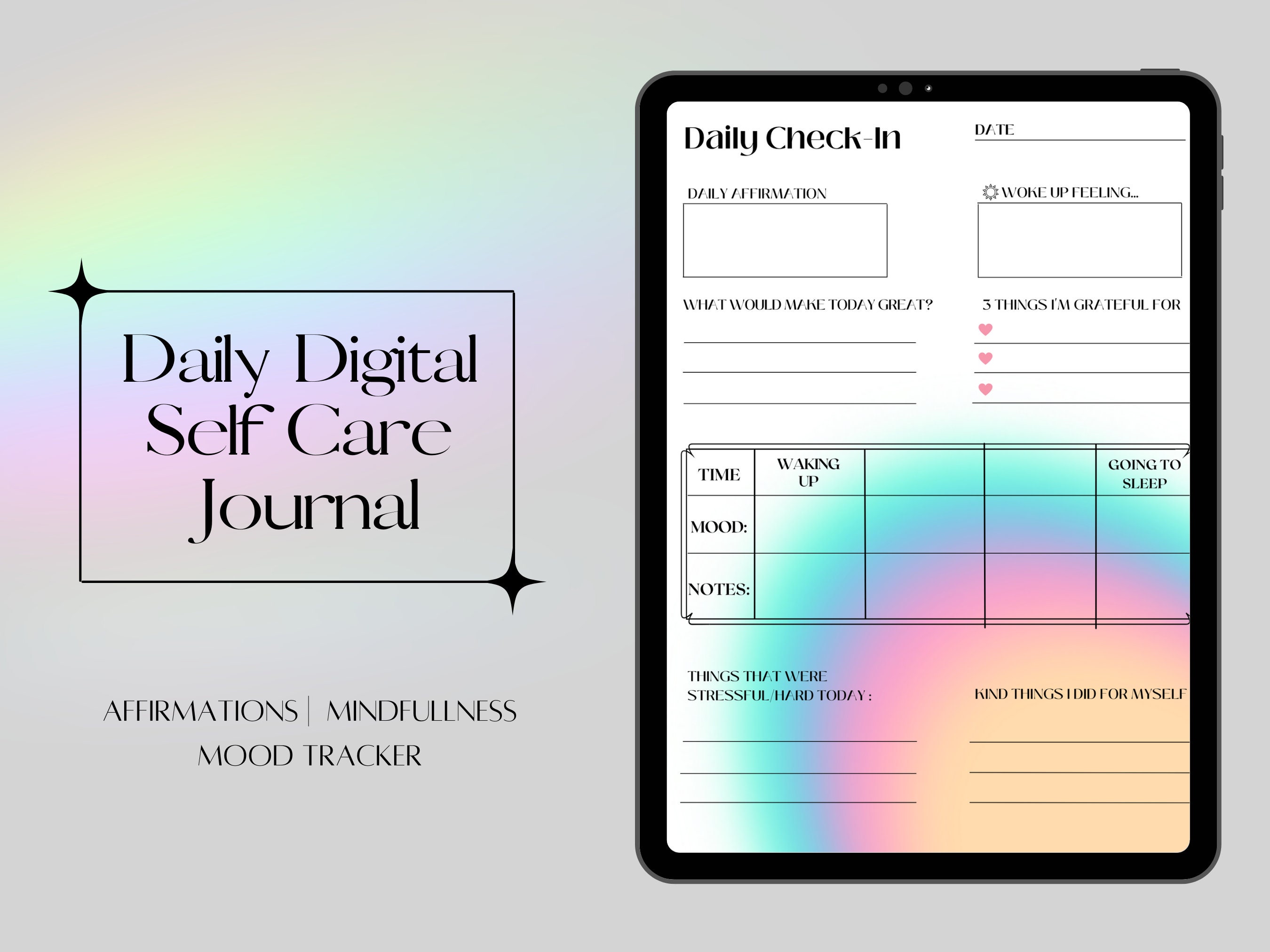 Daily Self Care Journal | Digital Reflection Diary | Goodnotes Journal ...