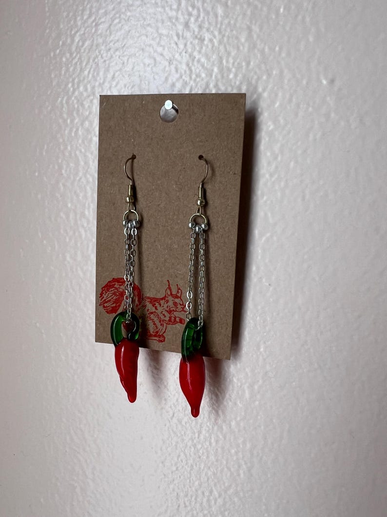 Chili Pepper Vegetable Dangle Earrings - Etsy