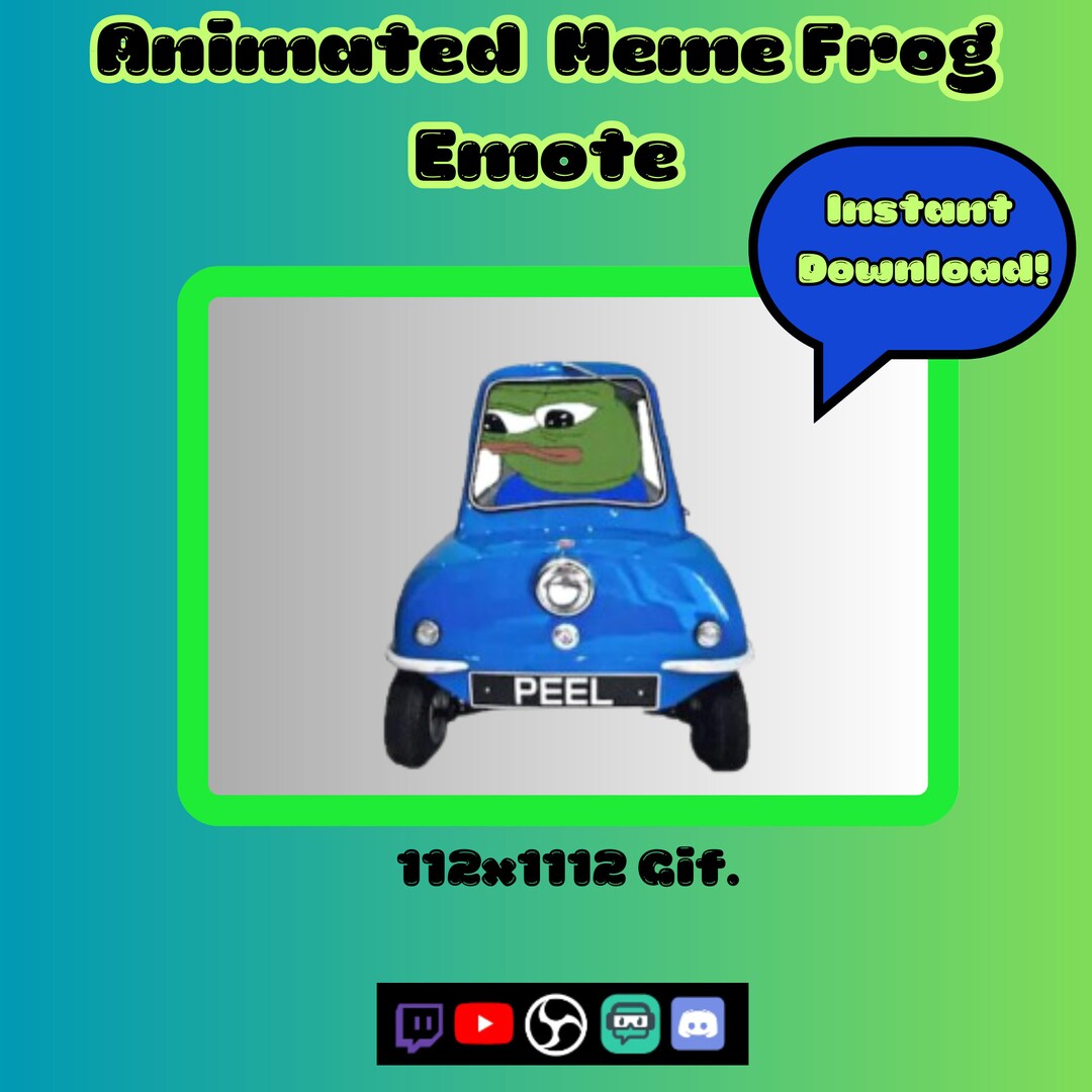 Cute Meme Frog Pepe Inspired Animated Emote - Etsy