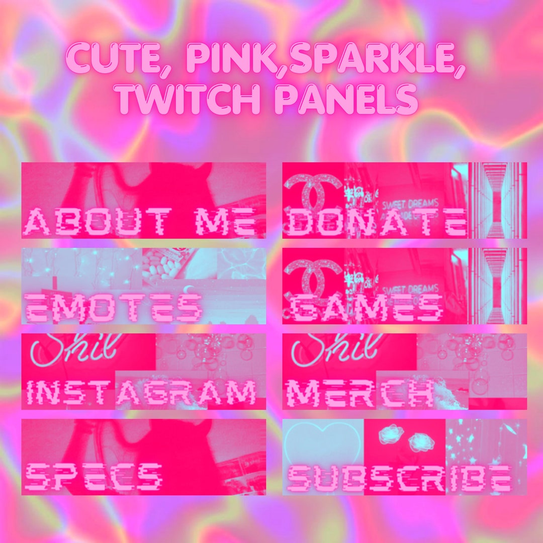 Pink Sparkle Twitch Panels: Egirl Stream Decoration - Etsy