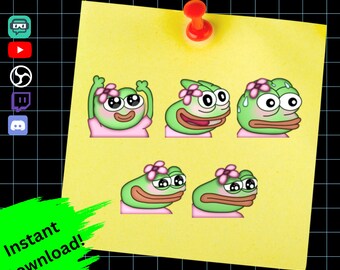 Pink Pepe Emotes - Etsy