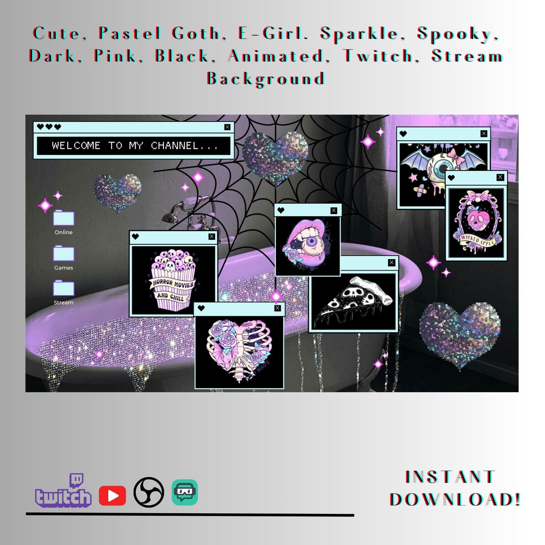 Cute, Pastel Goth, Sparkle, Pink, Black, Spooky, Horror, Animated ...