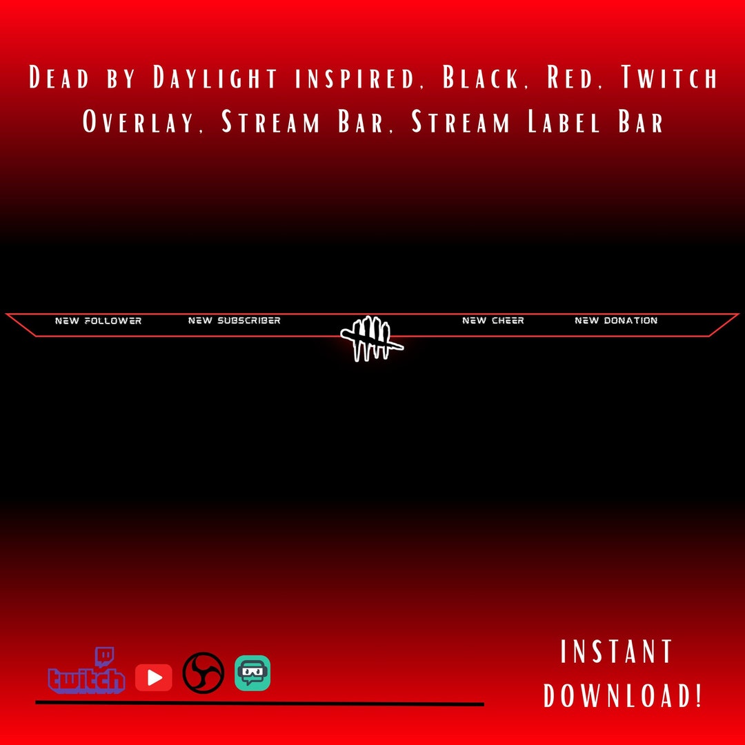 Red Black Dead by Daylight Inspired Twitch Top Bar Stream - Etsy