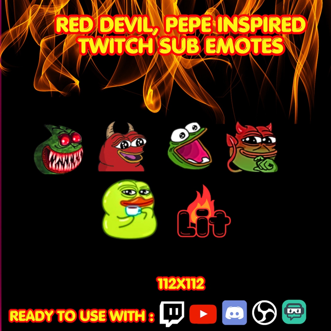 Pepe Inspired Devil Twitch Emote Pack - Etsy