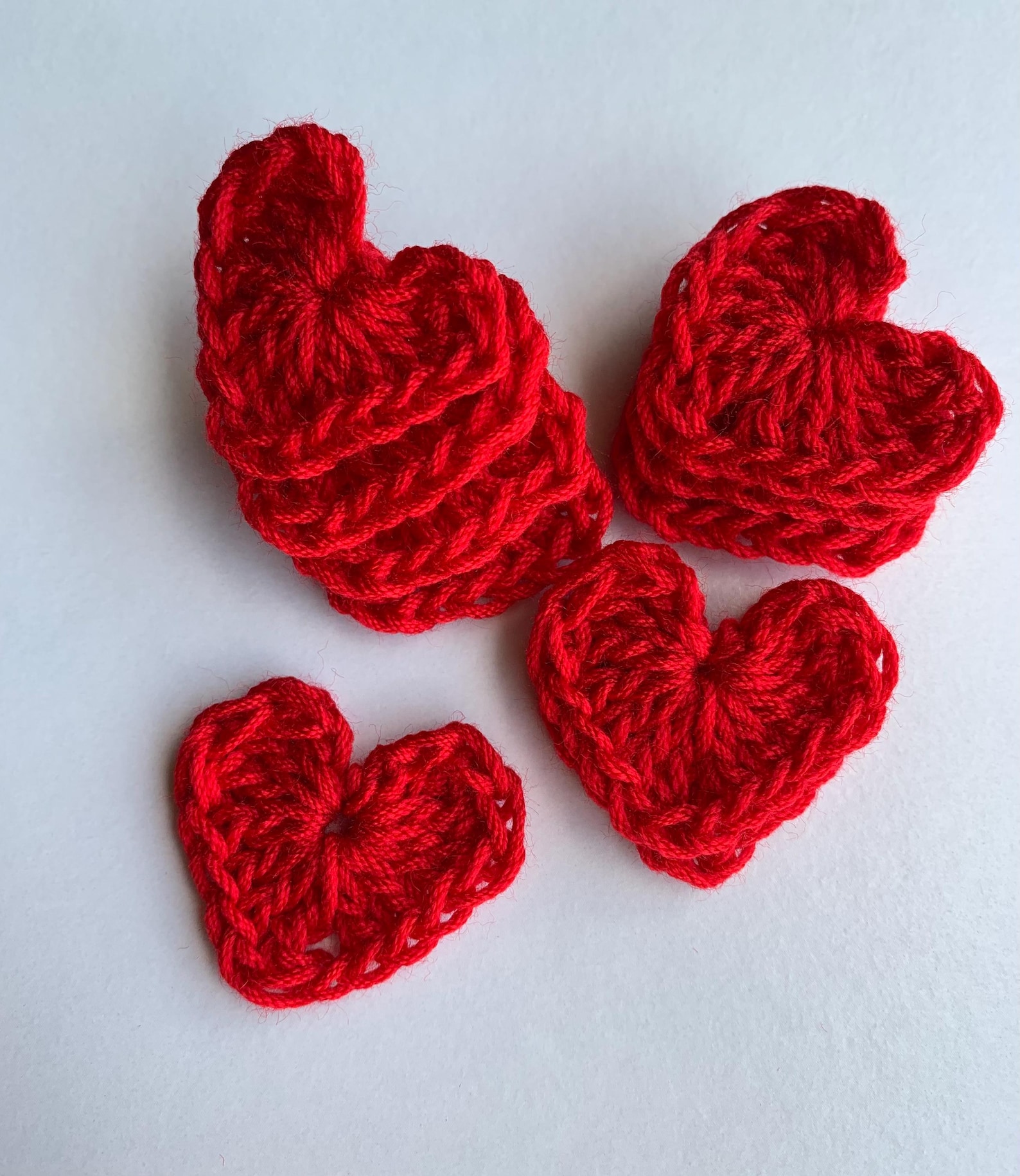 Handmade Hearts Applique Cardmaking Crafts Decorations in Crochet ...