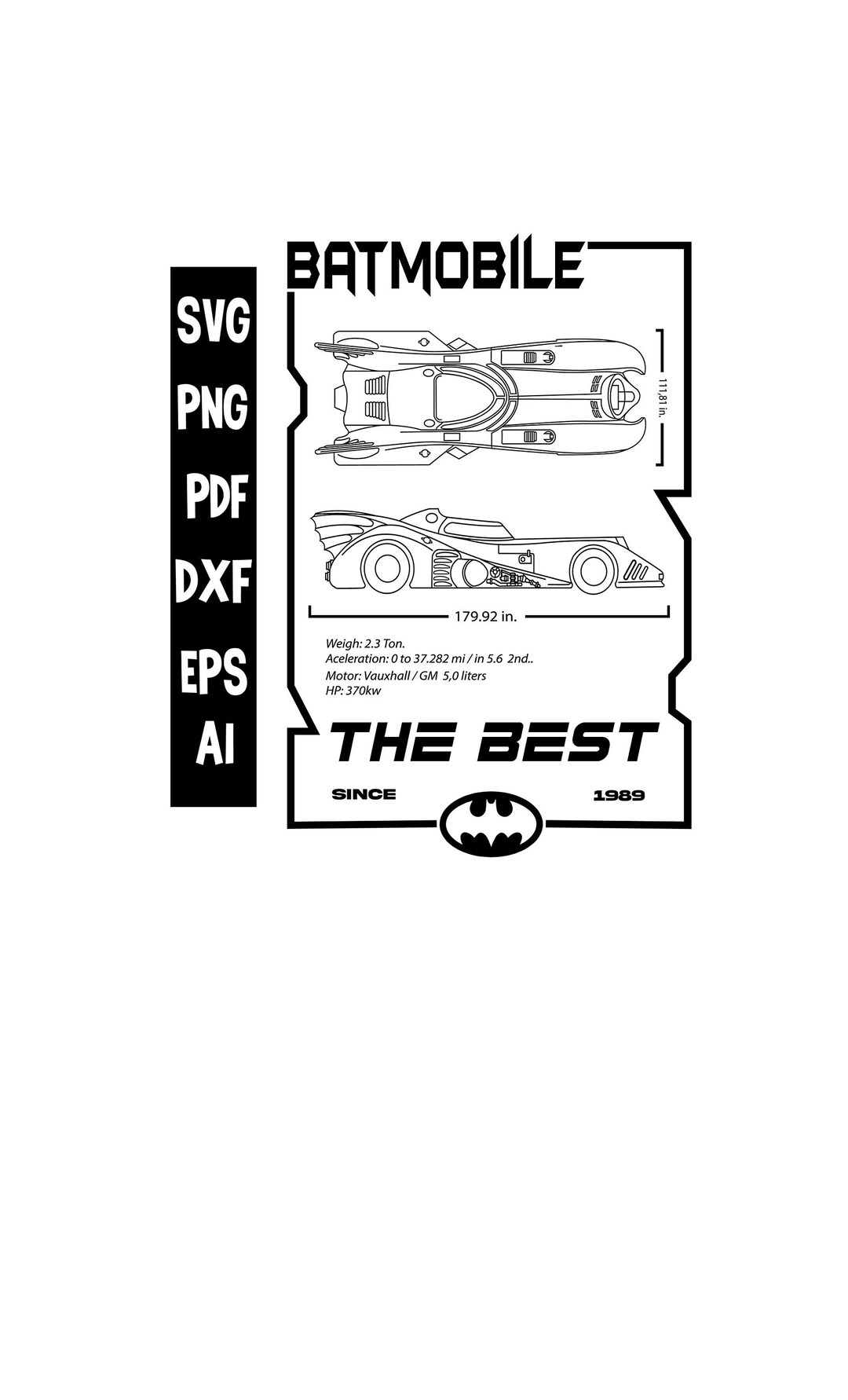 Vector Batmobile - Etsy