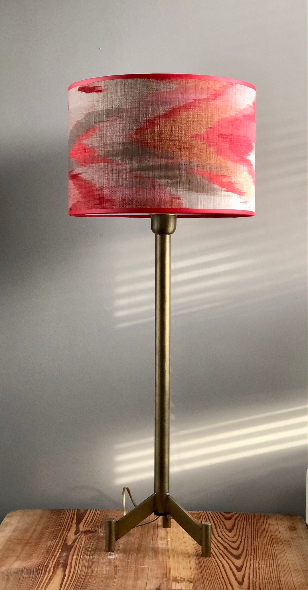 Bronze-colored Metal Lamp Base in Art Deco Style, With Flamed Shade in ...