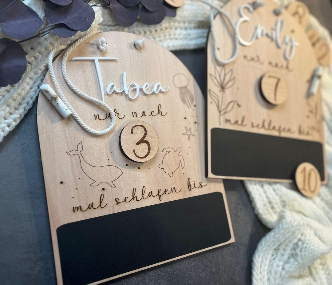 Countdown Blackboard Just One More Sleep I Velcro I Reusable I Wooden ...