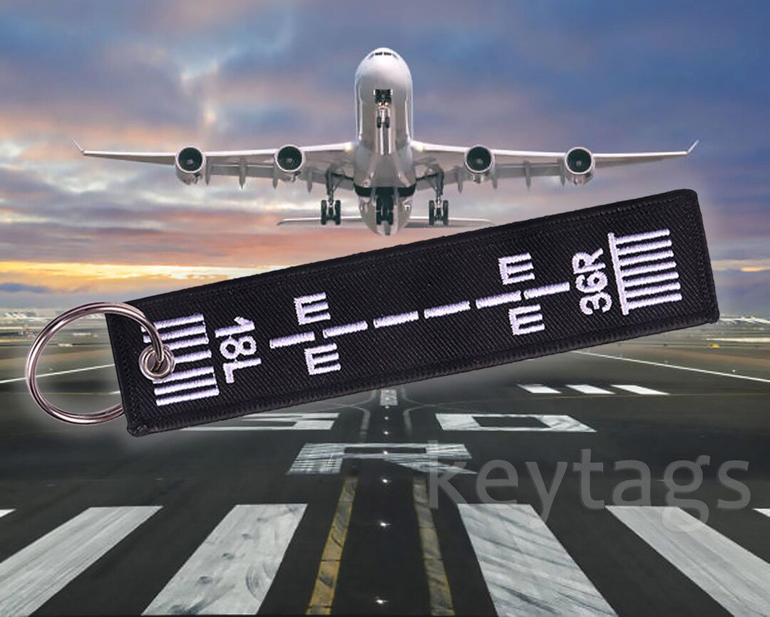 Keychain AIRPORT RUNWAY Funny Flight Tag Aviation Crew Car Motorcycle ...