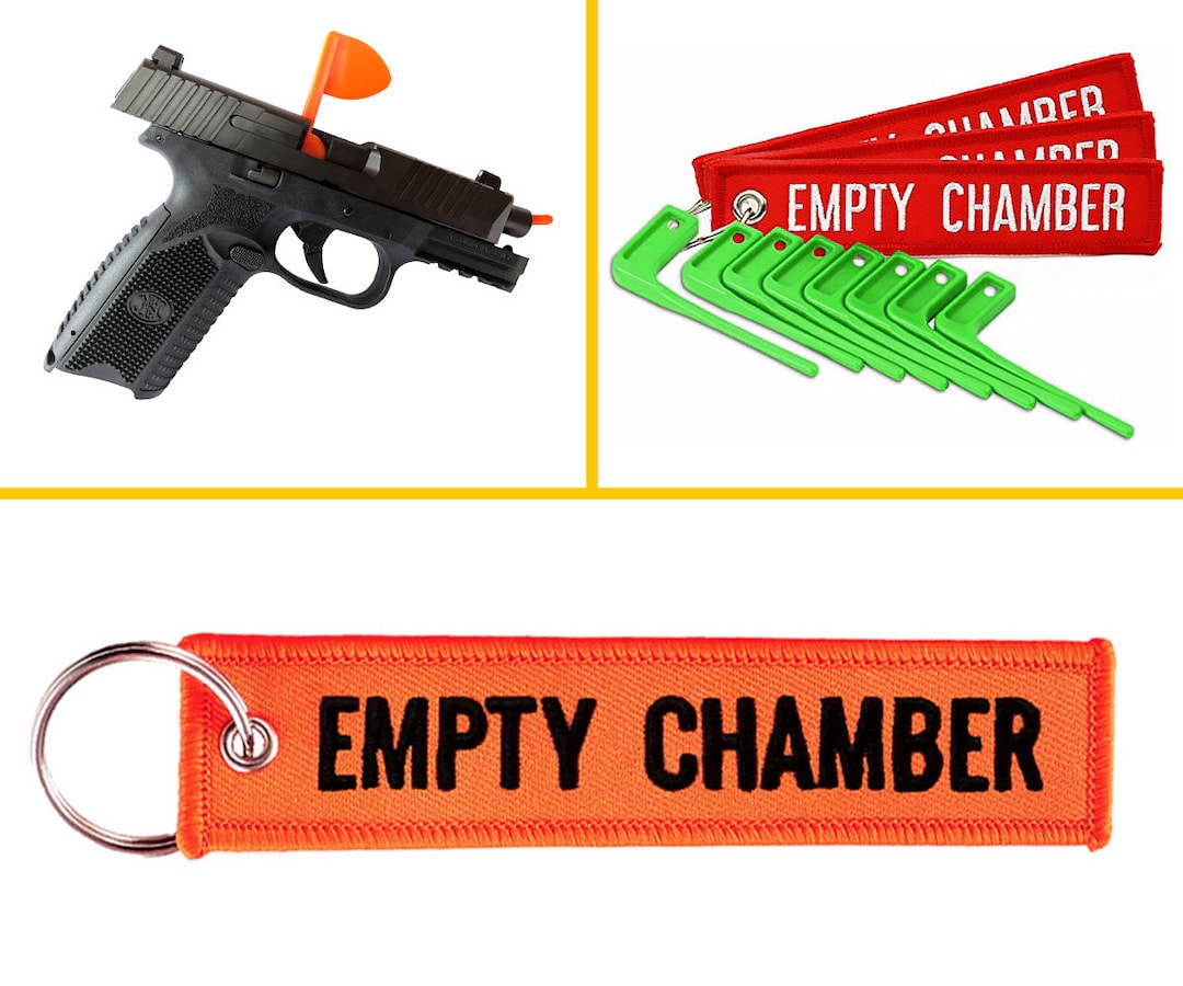 Keychain EMPTY CHAMBER Safety Flag Indicator Rifle Gun Handgun Pistol ...